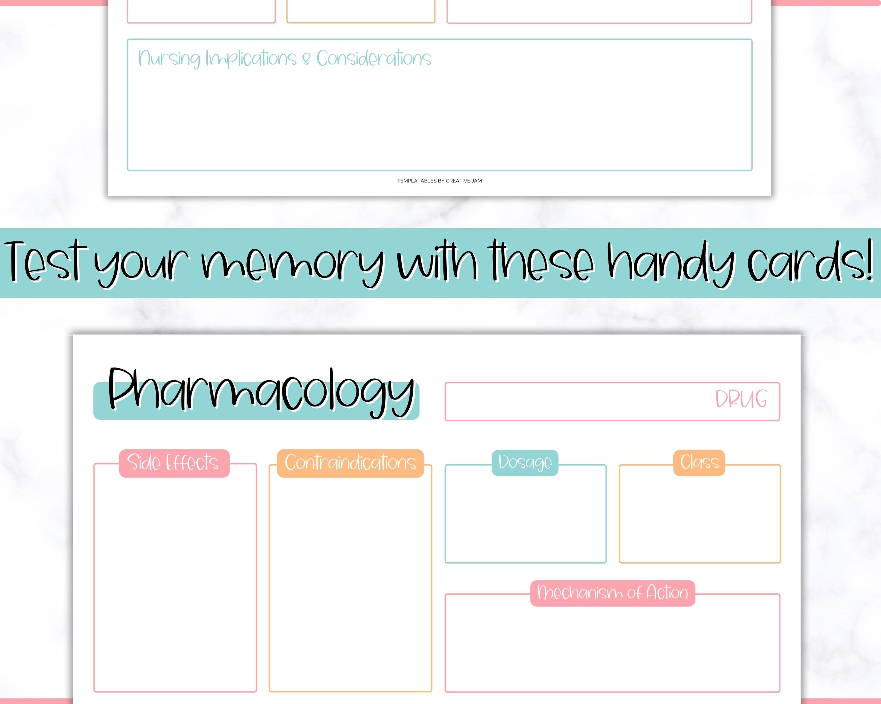 Drug Card Template Nursing Pharmacology Printable Nursing - Etsy Canada