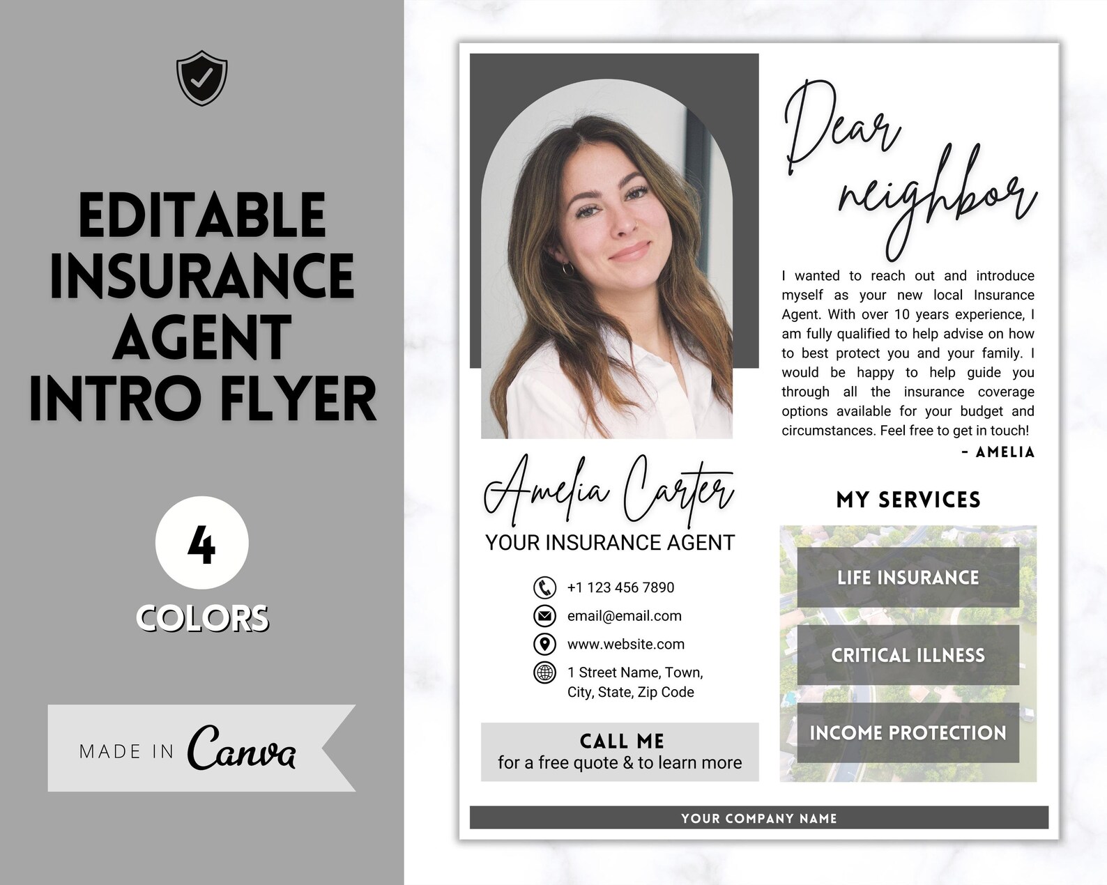 Insurance Broker Introduction Flyer Template Life Insurance - Etsy