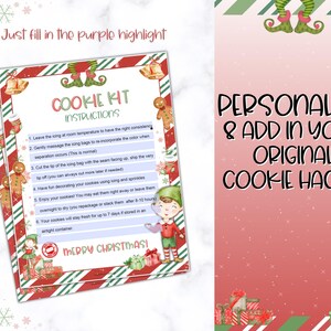 Christmas DIY Cookie Kit Instructions Card, EDITABLE Cookie ...