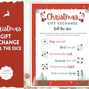 Christmas Roll the Dice Game! Holiday Gift Exchange Printable, Xmas ...