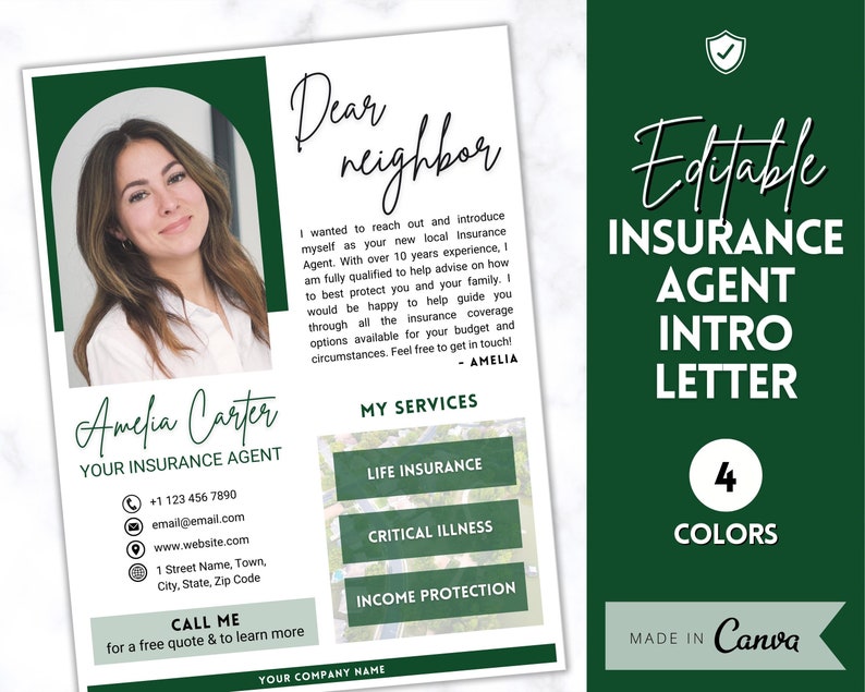 Insurance Broker Introduction Flyer Template, Life Insurance, Mortgage ...