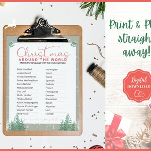 Christmas Around the World Game Holiday Game Printables, Xmas Party ...