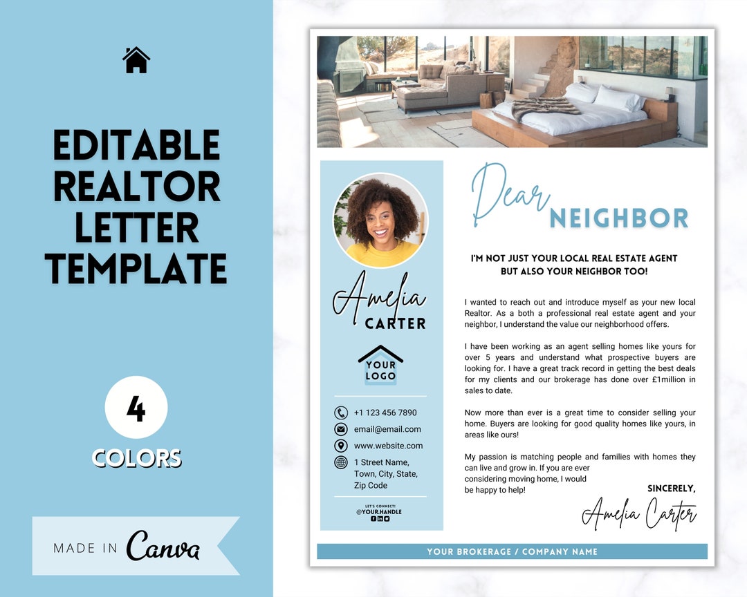 New Agent Introduction Letter Real Estate Agent Template - Etsy