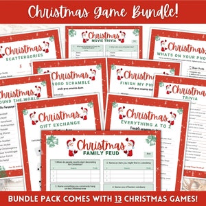 Printable Christmas Games Bundle! 13 Holiday Games! Fun Family Activity ...