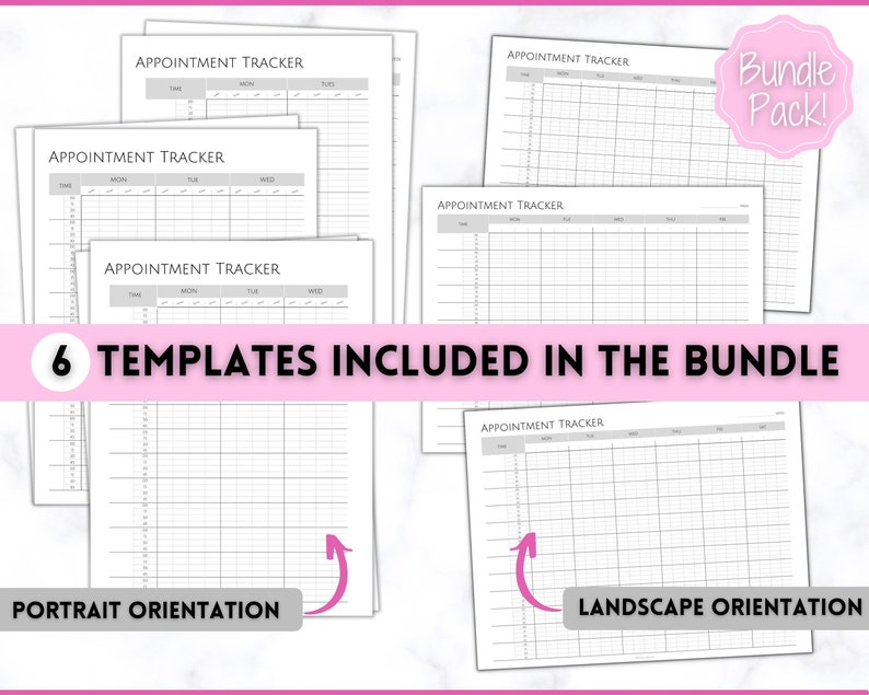 Appointment Tracker Printable, 15 Minute, Salon Planner, Therapist Appt, Beauty Appointments ...