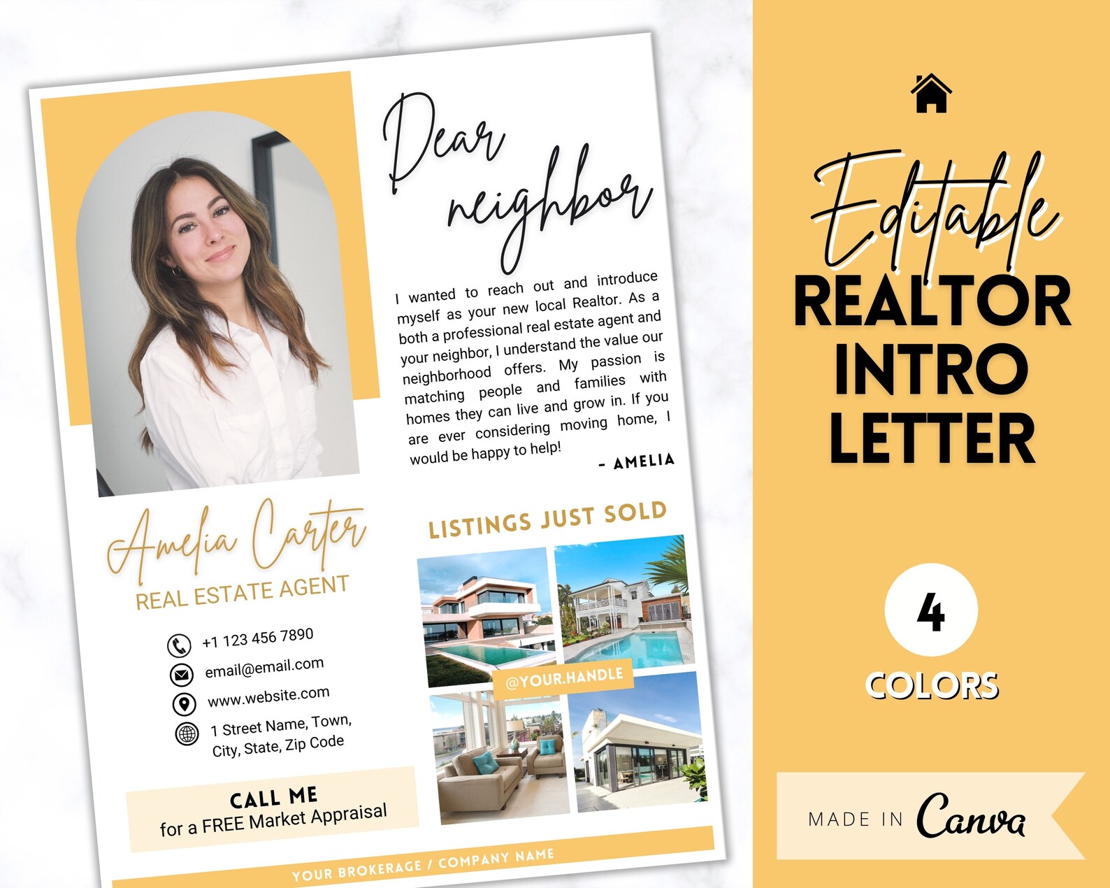 Realtor Introduction Letter Real Estate Agent Template New - Etsy UK