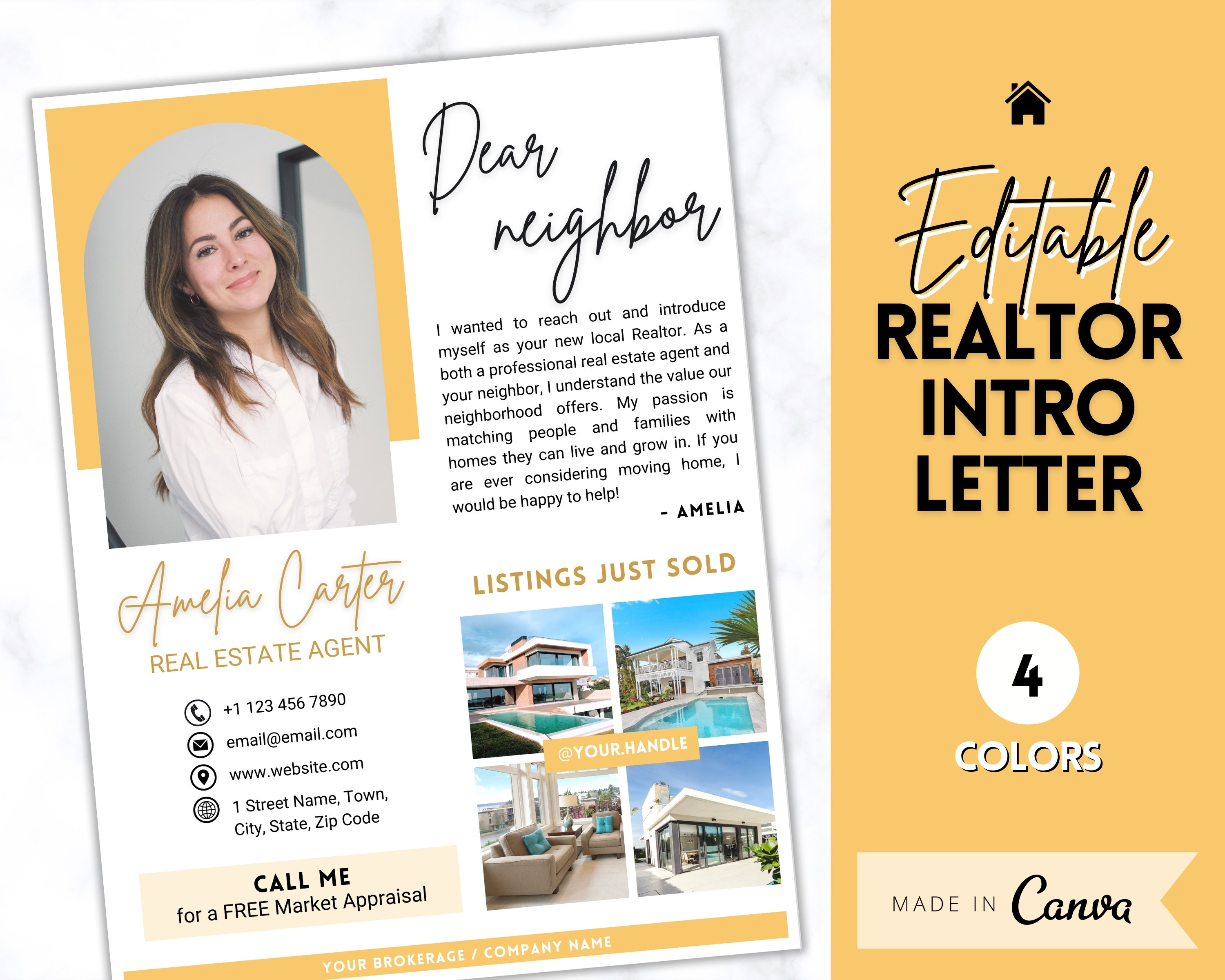 Realtor Introduction Letter Real Estate Agent Template New | Etsy