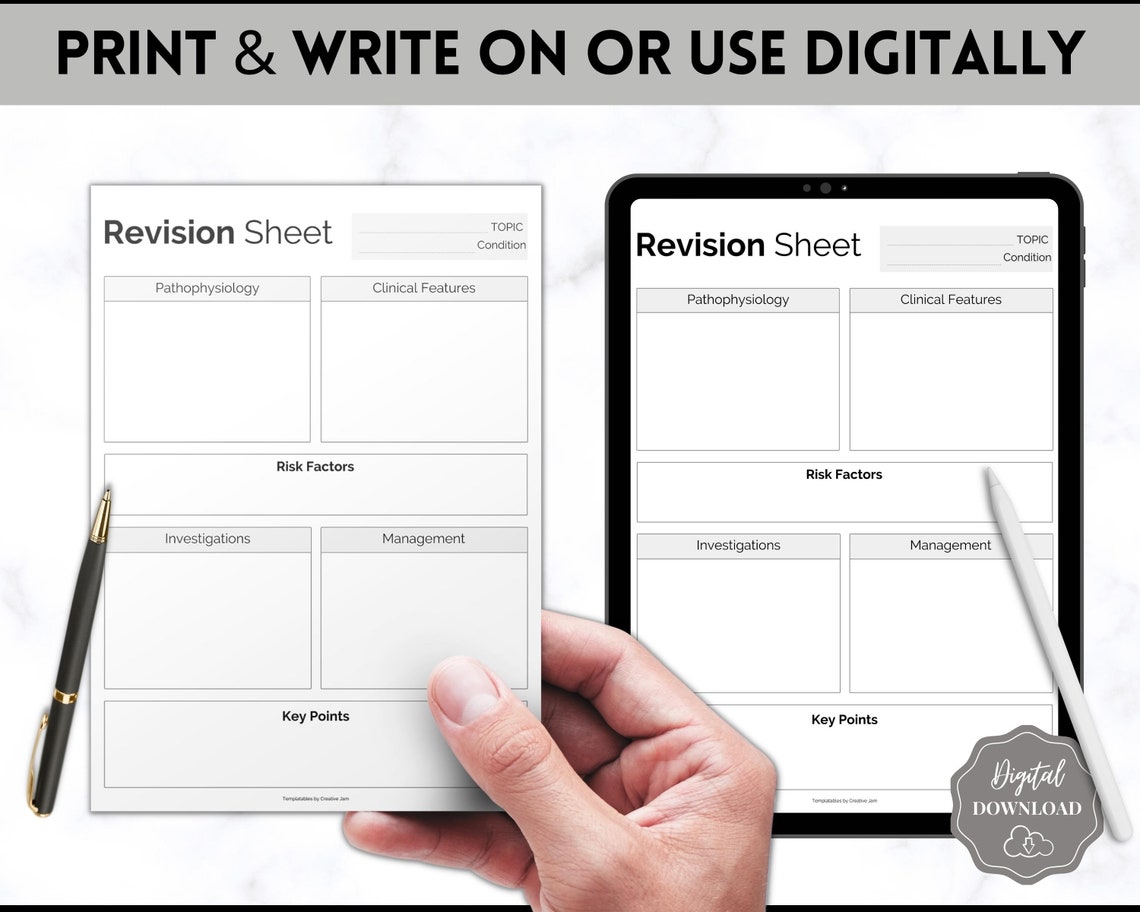 Medicine Revision Sheets, Nursing School, Medical & Nursing Students ...
