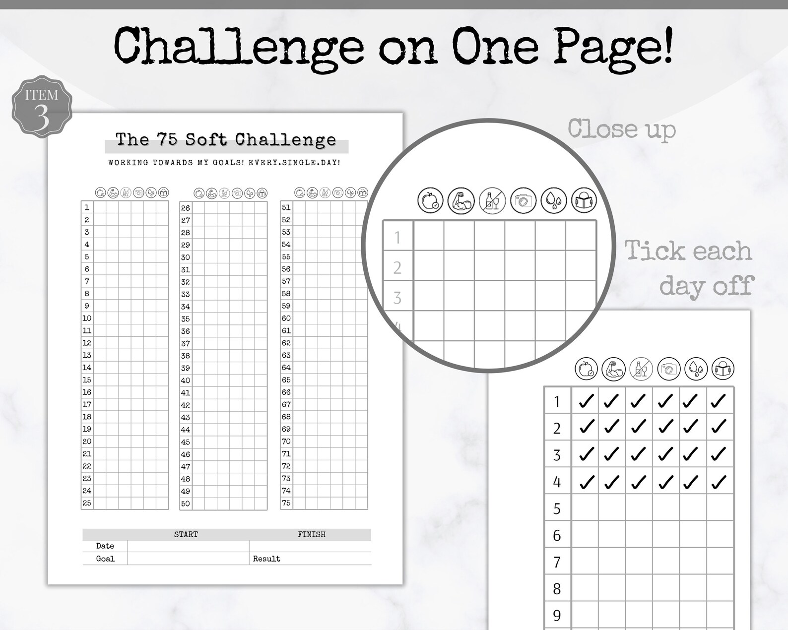 EDITABLE 75 SOFT Challenge Tracker 75soft Printable 75soft Etsy