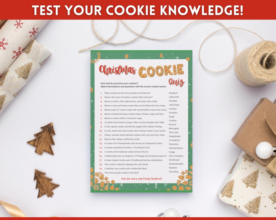 Cookie Game Christmas Printable Guess the Cookie Christmas | Etsy