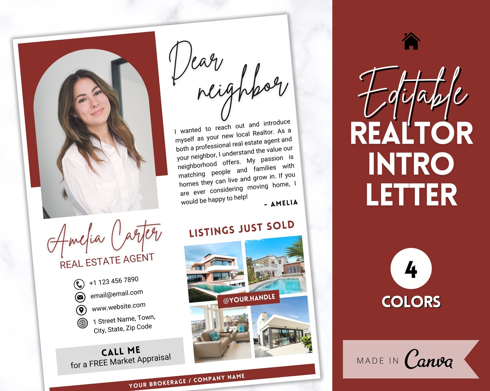 Real Estate Agent Letter Realtor Introduction Template New - Etsy