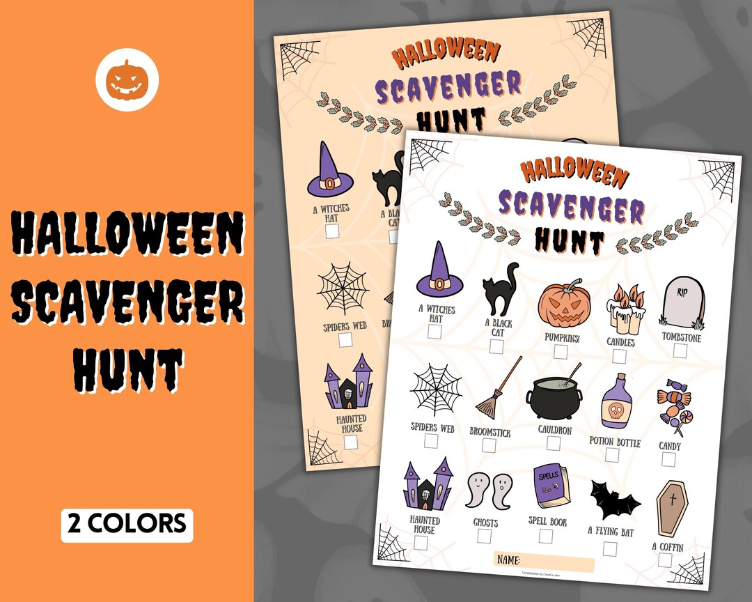 Kids Halloween Scavenger Hunt, Printable Party Game, Halloween ...