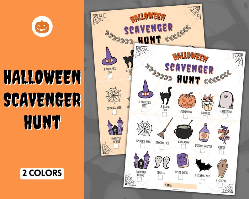 Kids Halloween Scavenger Hunt, Printable Party Game, Halloween ...