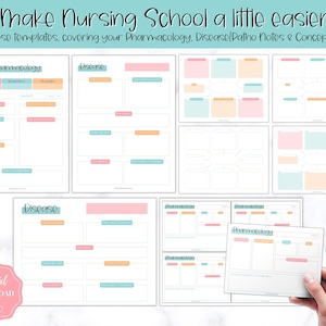 Nursing Student Notes BUNDLE, Printable Nurse Study Guide, Concept Map ...