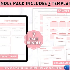 Nursing Notes Bundle, EDITABLE Nurse Student Study Guide, Concept Map ...