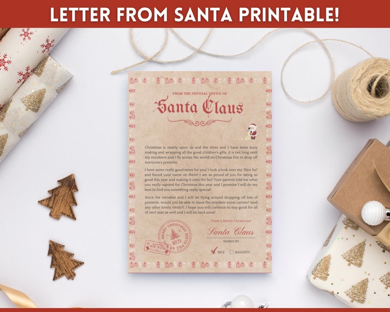 Letter From Santa Printable Personalize North Pole Mail Nice - Etsy