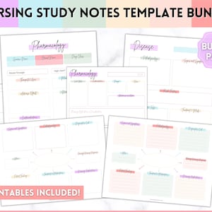 Nurse Student Study Guide, Printable Nursing Notes BUNDLE, Concept Map ...