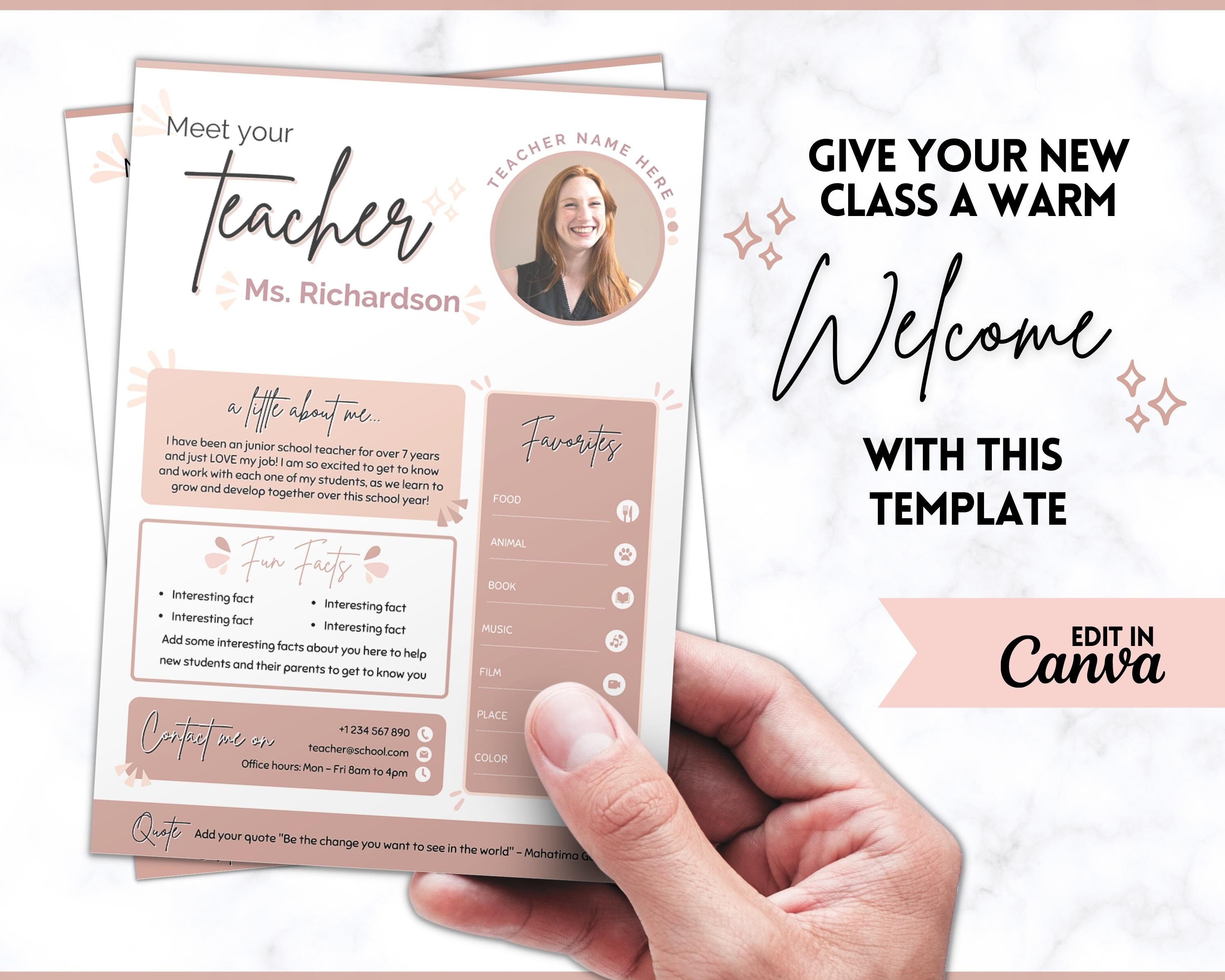 Meet the Teacher Template, Editable Meet Your Teacher Introduction ...