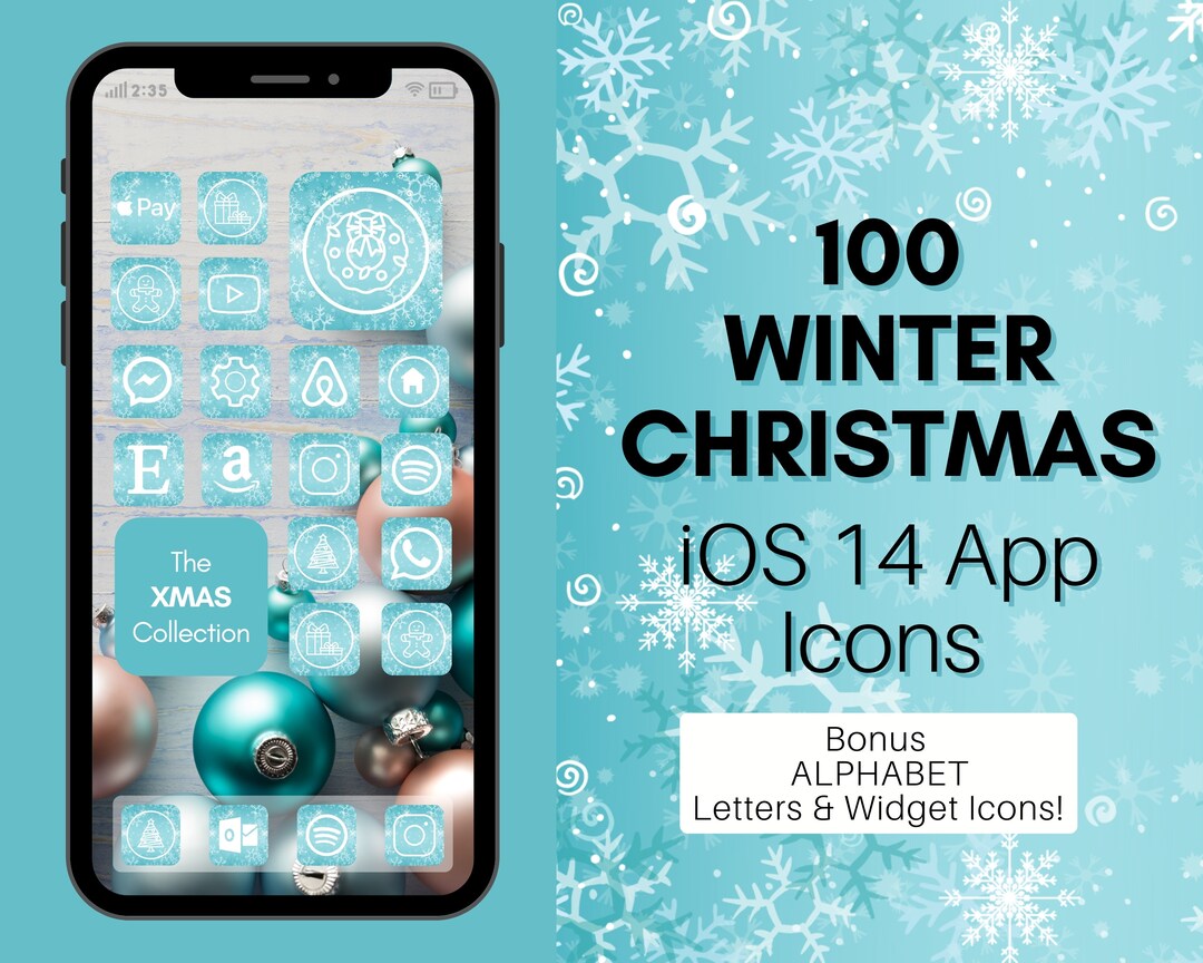 Snow Theme Ios 14 App Icons 100 Winter Christmas iPhone App - Etsy