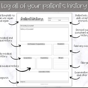 Printable Patient History Sheet, Medical History Patient Report Sheet ...