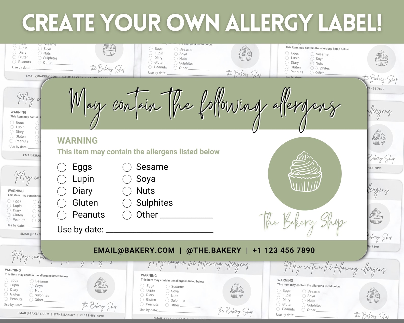 Allergen Label Template Editable Allergy Label Allergy - Etsy