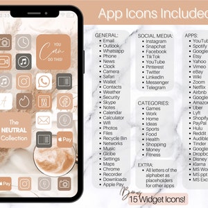 Boho Fall Theme Ios 14 App Icons, 800 Boho Aesthetic iPhone App Icons ...