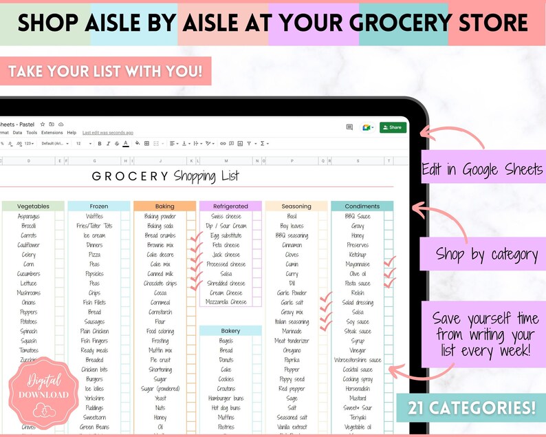 EDITABLE Grocery List Master Grocery List Printable Weekly - Etsy EDITABLE Grocery List Master Grocery List Printable Weekly - Etsy
