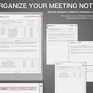 Template for Remarkable 2, Digital Meeting Minutes, Meeting Agenda ...