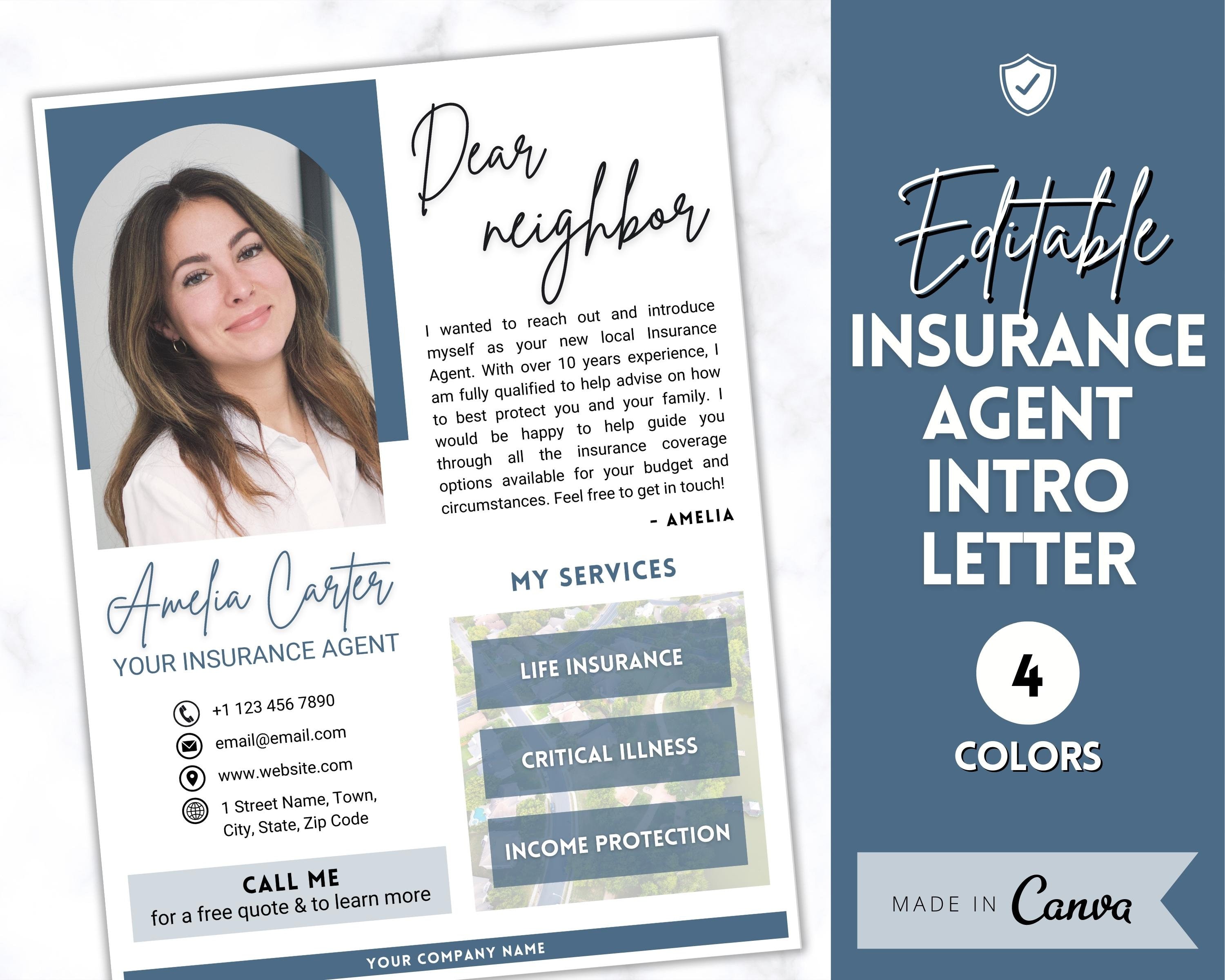 Insurance Agent Introduction Flyer Template Life Insurance - Etsy