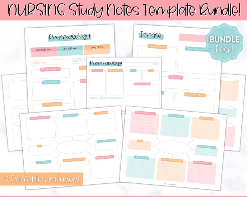 Nurse Student Study Guide Printable Nursing Notes BUNDLE - Etsy Australia