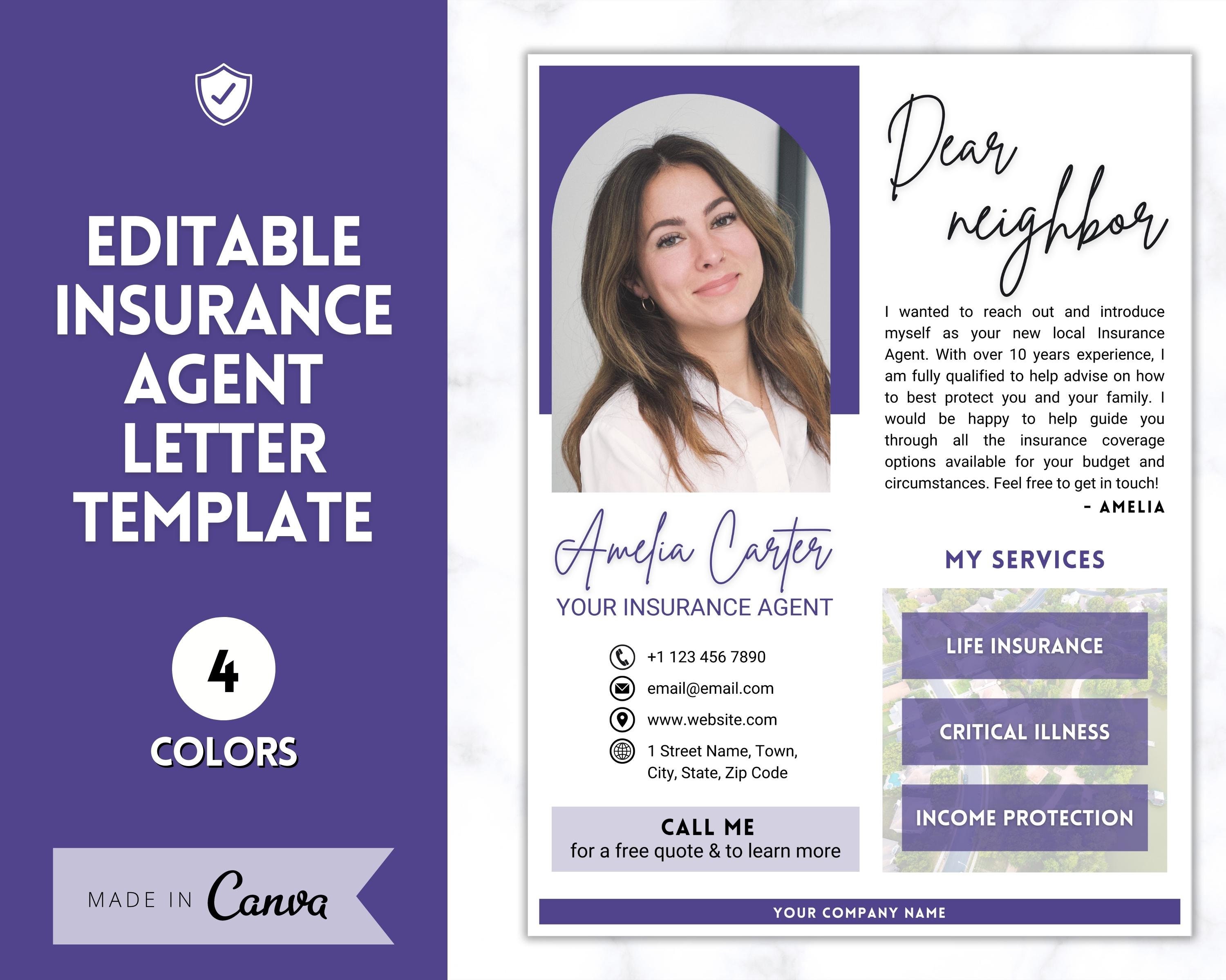 Insurance Broker Introduction Flyer Template Life Insurance - Etsy