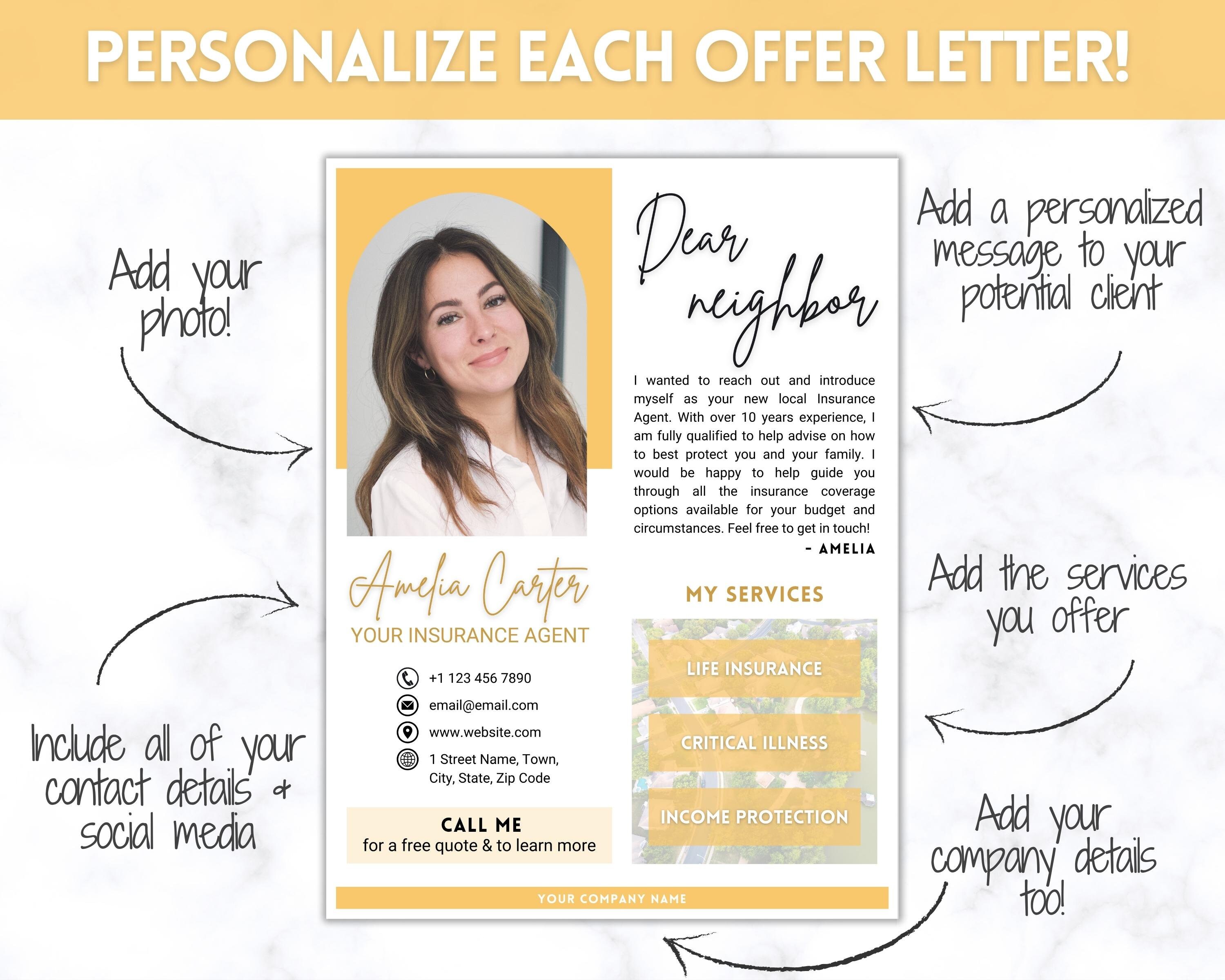 Insurance Broker Introduction Flyer Template Life Insurance - Etsy