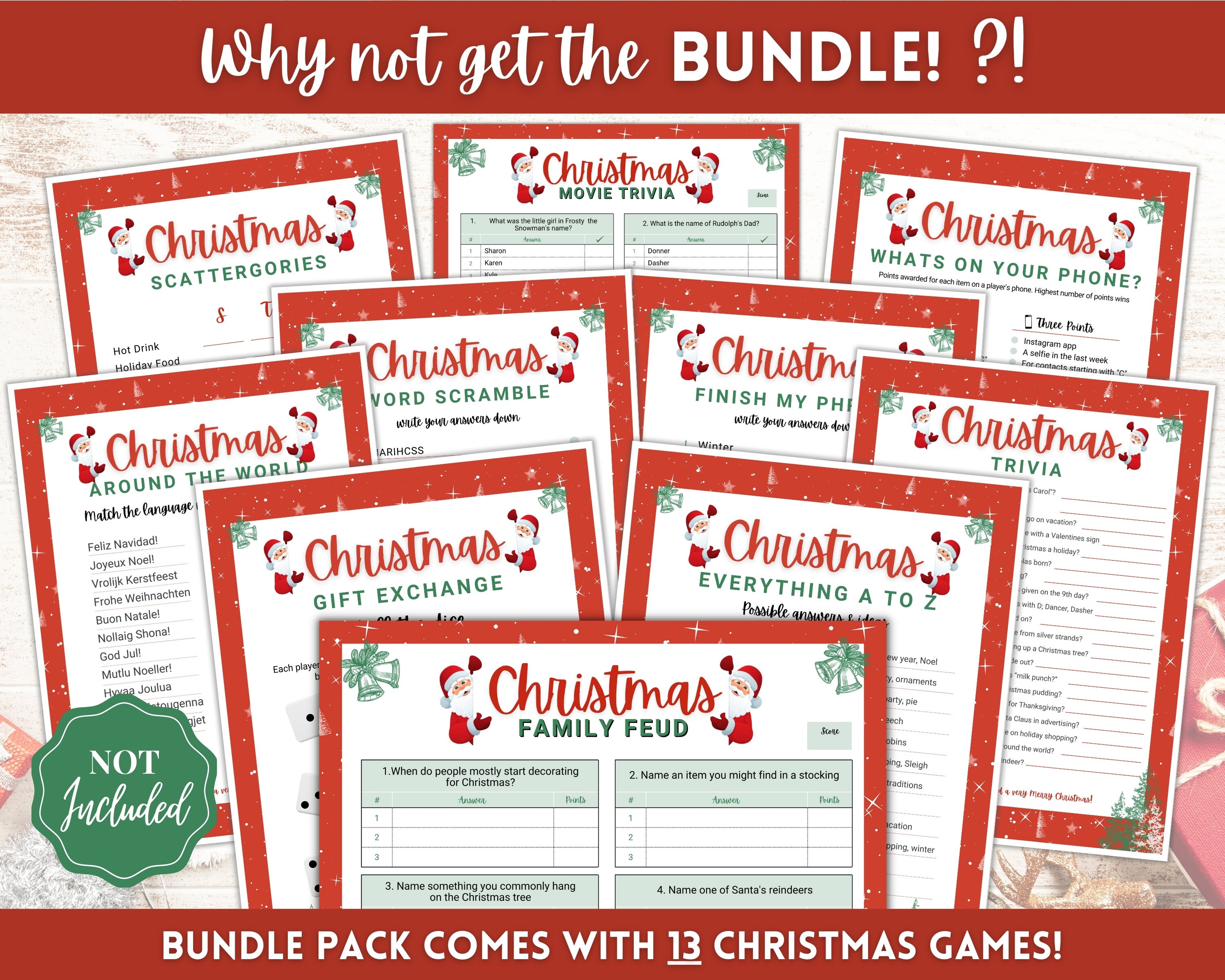 Christmas Roll the Dice Game! Holiday Gift Exchange Printable, Xmas ...