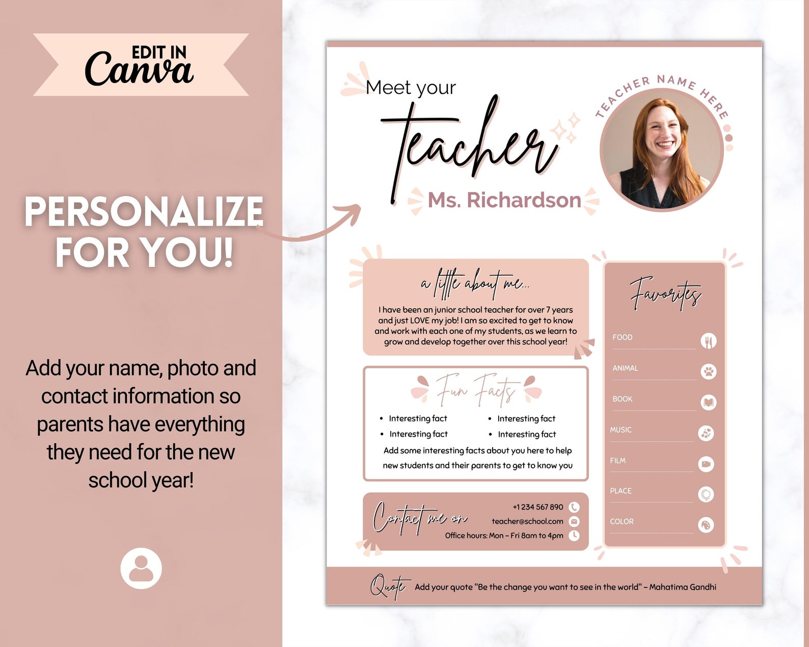EDITABLE Meet the Teacher Template, Meet Your Teacher Introduction ...