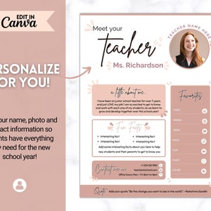 Meet the Teacher Template, Editable Meet Your Teacher Introduction ...