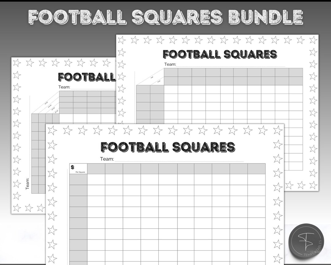 Printable Football Squares 2023 Superbowl Game Football Betting Games 