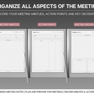 Template for Remarkable 2, Digital Meeting Minutes, Meeting Agenda ...
