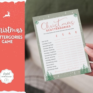 Christmas Scattergories Game! Holiday Game Printables, Xmas Party Game ...