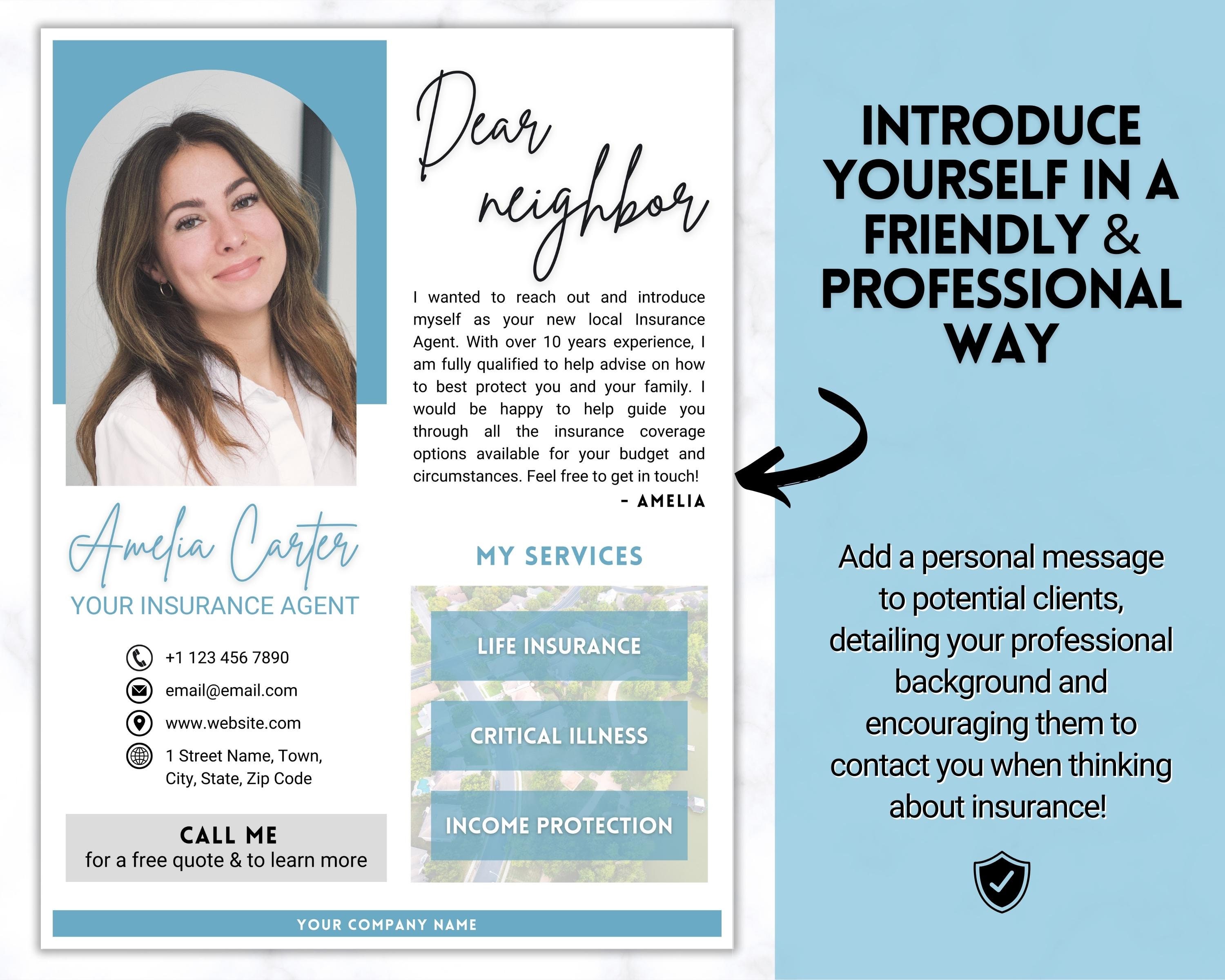 Insurance Broker Introduction Flyer Template, Life Insurance, Mortgage ...