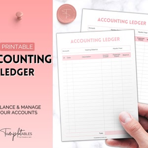 Printable Accounting Ledger, Business Ledger Book, Accounting Template ...