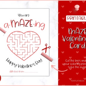 You're Amazing Valentine Card! Printable Valentines Day Gift, Maze ...