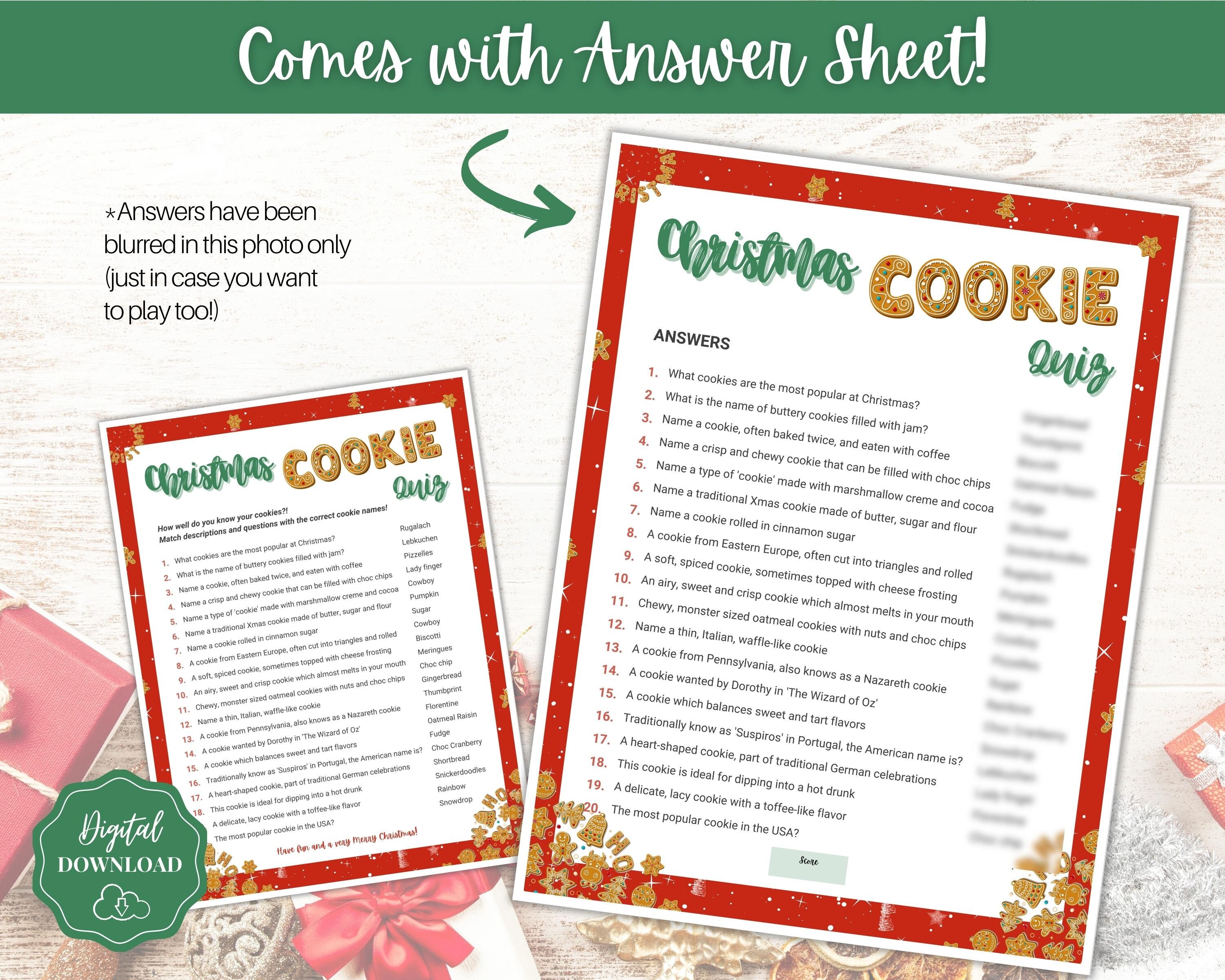 Cookie Game Christmas Printable! Guess the Cookie Christmas Game, Xmas ...