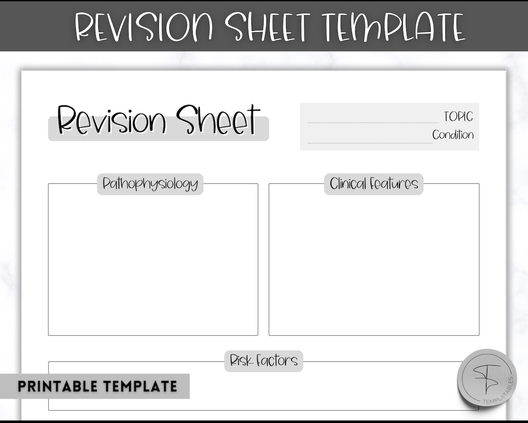 Nursing Revision Sheets, Medical School, Medicine & Nursing Students ...
