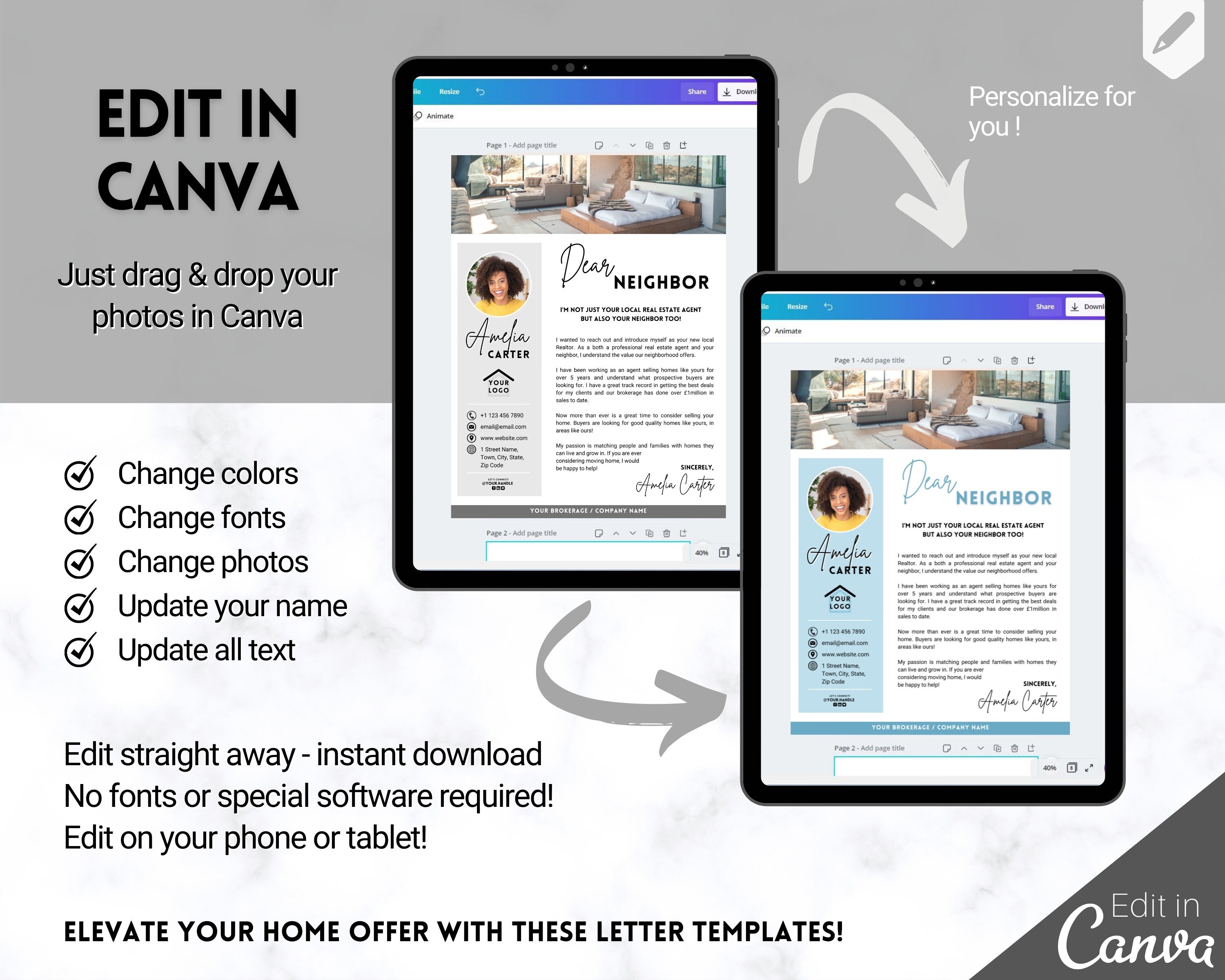 New Agent Introduction Letter Real Estate Agent Template | Etsy