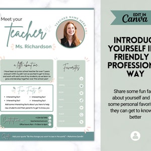 EDITABLE Meet the Teacher Template, Meet Your Teacher Introduction ...