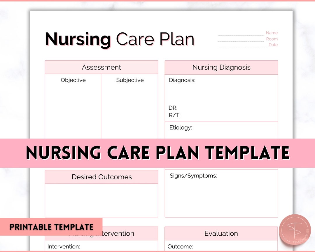 Nursing Care Plan Template, Printable Nursing Notes Assessment, Nursing ...