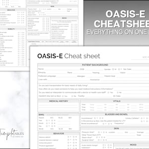 OASIS-E Cheatsheet, Oasis Home Health Nurse Template, Nurse Report ...