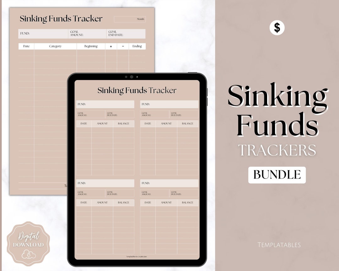 4 Sinking Funds Trackers Printable Savings Tracker BUNDLE - Etsy