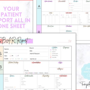 SBAR Nurse Brain Sheet, Nurse Report Sheet, ICU Nurse Report, RN ...