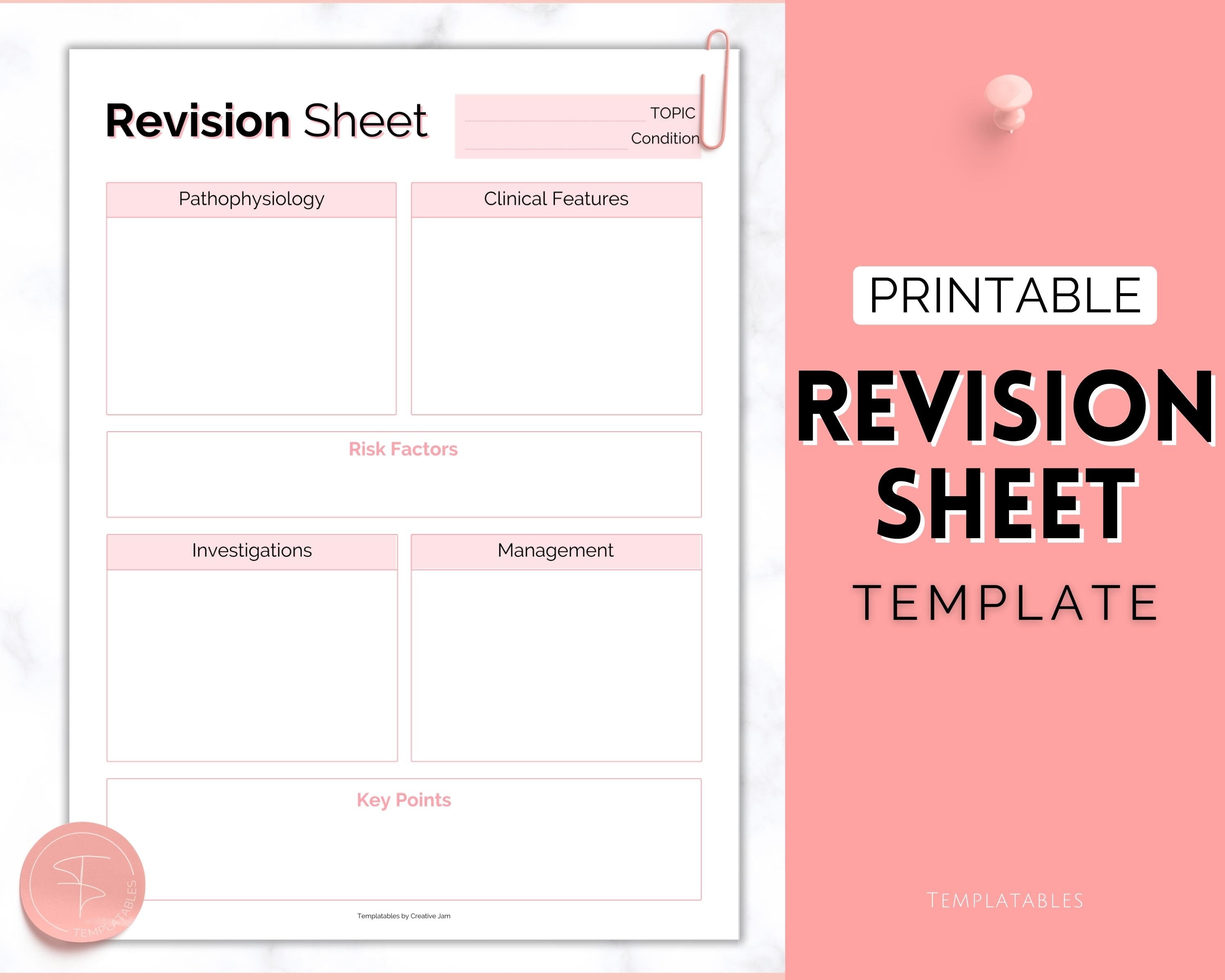 Nursing Revision Sheets, Medical School, Medicine & Nursing Students ...